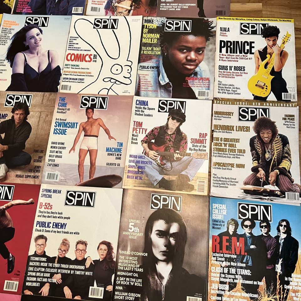 Lot Of 40 SPIN Magazine Music News Photos 1986-1991 Rare Copies ...