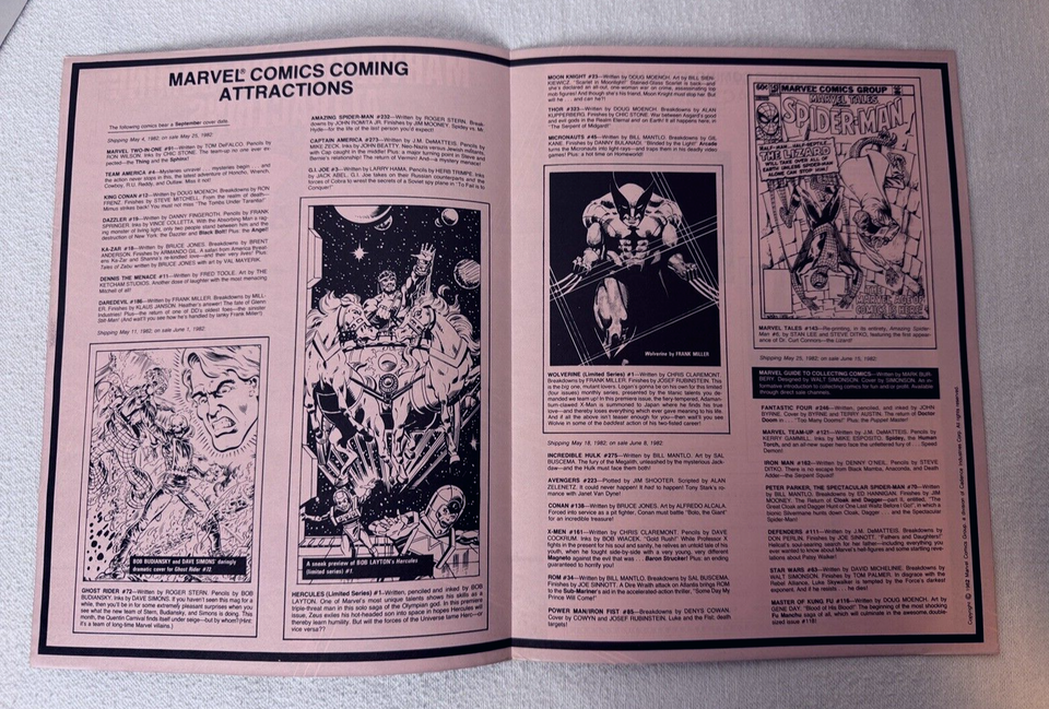 1982 Wolverine Sales Poster and Marvel Coming Attractions Insert | eBay