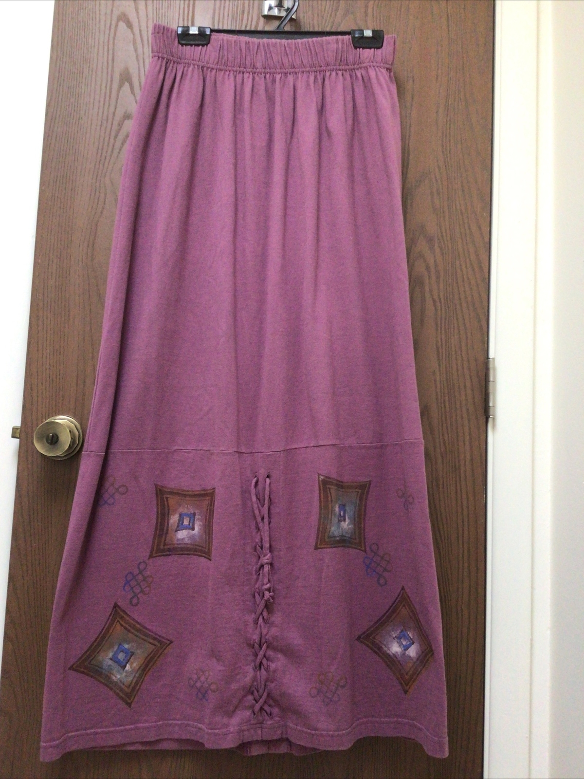 Blue Fish purple maxi skirt hand painted pull on 100%… - Gem