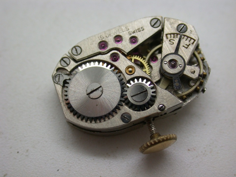 Vulcain 142 Watch Movement 17 Jewel Balance Good with Hour Wheel Watch ...