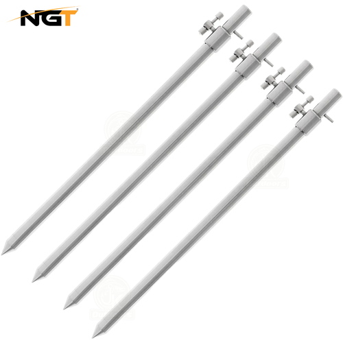 4 x NGT 30-50cm Stainless Bank Sticks Carp Coarse Fishing Extendable ...