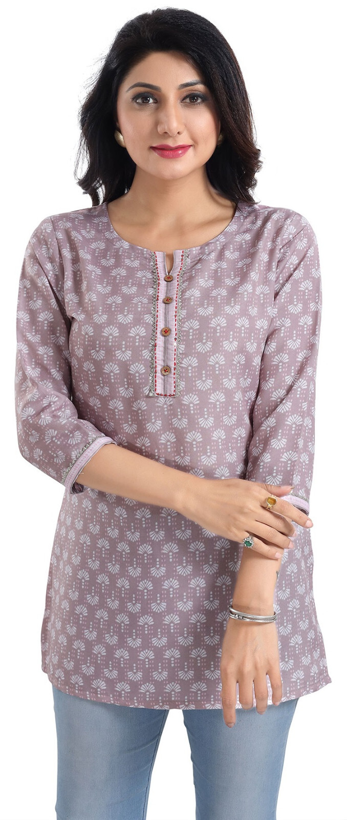Gota Laces and Thread Work Kurtis for Women Ethnic Tunic Kurta Shirt ...