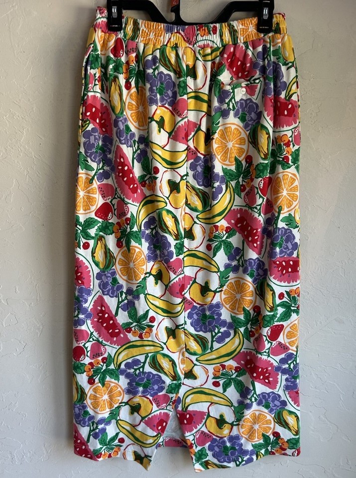 Vintage Eagles Eye Fruit Print Midi Skirt M Novelty Retro Colorful Bold ...