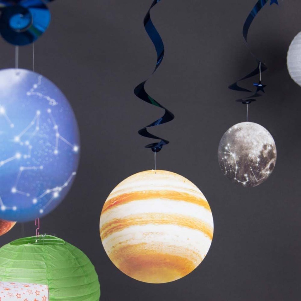 party Outer Space Home Decor Planetary Exploration Hanging Swirl Solar ...