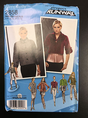 Simplicity Project Runway #2858 Misses Lined Jacket w/ Collar &Sleeve ...