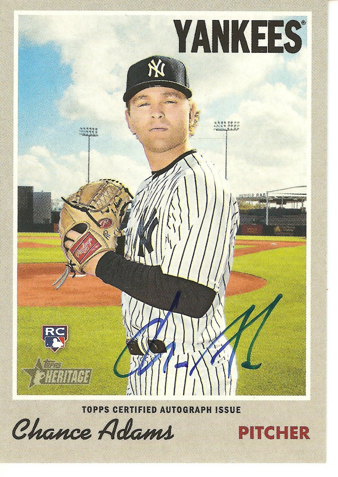 2019 TOPPS HERITAGE CHANCE ADAMS AUTOGRAPH BASEBALL CARD | eBay