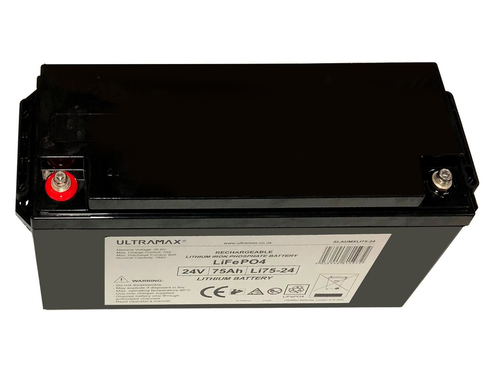 ULTRAMAX LEISURE BATTERY 24V 75Ah LiFePO4 LITHIUM GOLF CART BATTERIES ...