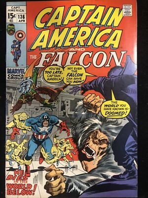 Captain America and The Falcon #136 Marvel Comic Book 1971 HIGH GRADE ...