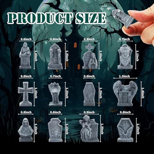 12 Pcs Miniature Tombstones Figurine Mini Resin Tombstones Mini ...