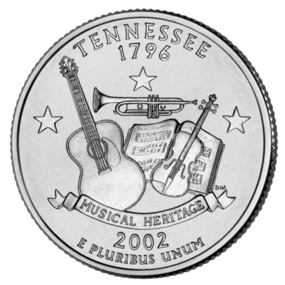 🇺🇸 US Quarter coin 25 cents, Tennessee, Musical Heritage, Guitar ...