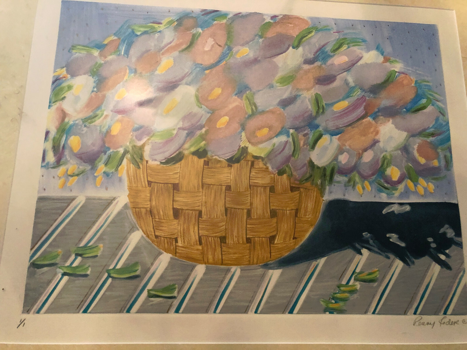 Penny Feder Original Monotype Signed & Numbered #1 of 1.Pastel Floral ...