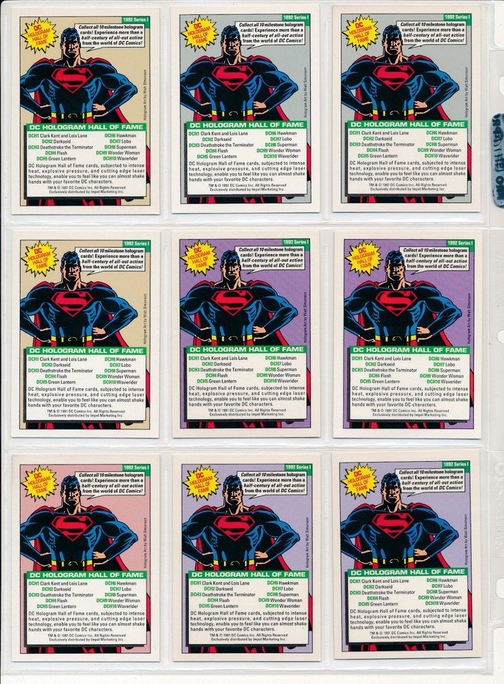 1991 Impel DC Comics Series 1 Hologram Hall of Fame Mixed Lot of (9 ...