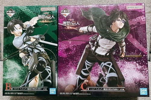 Ichiban Kuji Attack on Titan The Rumbling B C Levi Hanji Figure Set New ...