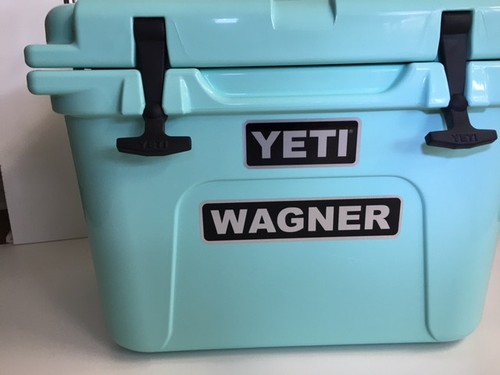 Personalized Name tag on YOUR Yeti cooler Black & Brush Chrome Vinyl ...
