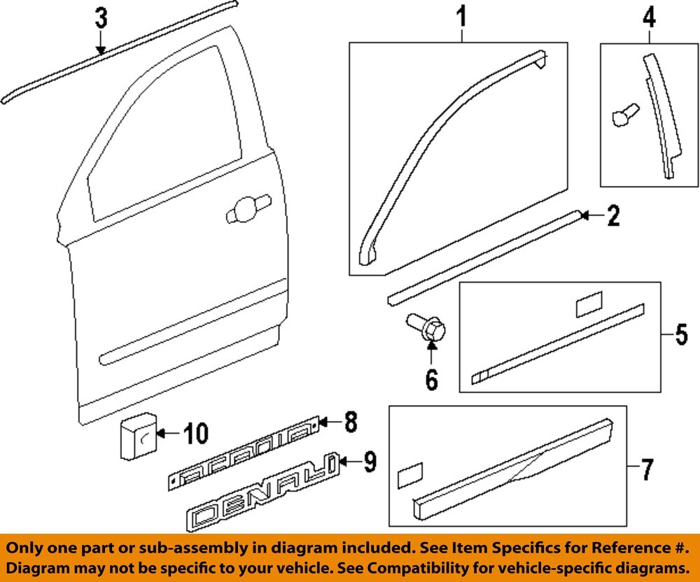 GM OEM 07-17 Acadia Limited Front Door Exterior Trim-Belt Molding ...