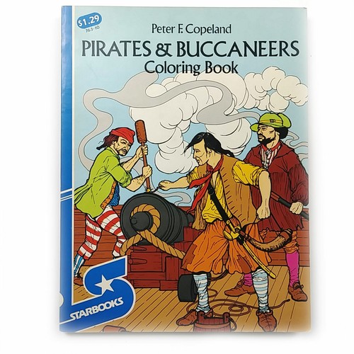1980 Pirates & Buccaneers Coloring Book by Peter Copeland Unused 46 ...