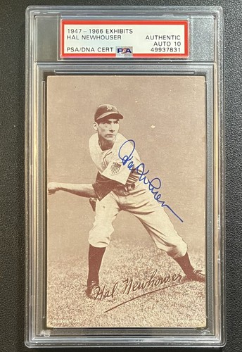 1947-66 Exhibits Hal Newhouser Signed PSA/DNA Authentic Autograph Grade ...