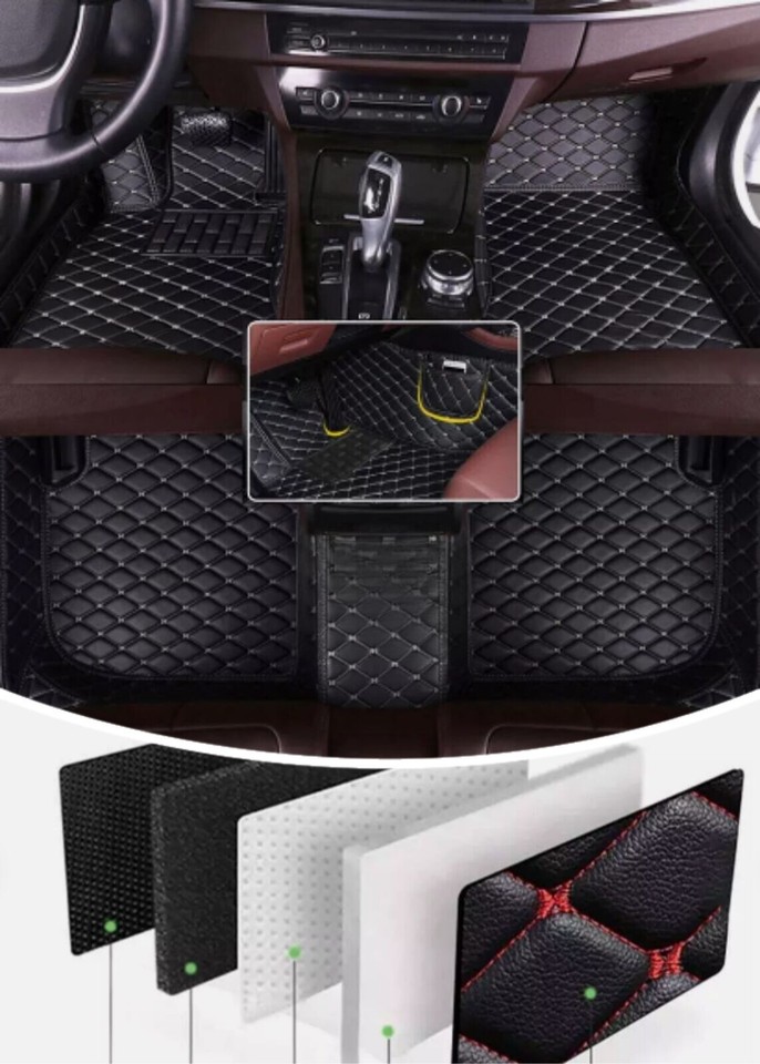 Black Mats For Toyota All Cars Floor Mats Anti-Slip Carpets Cargo ...