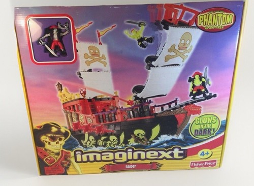 FISHER PRICE IMAGINEXT RAIDER PIRATE SHIP PHANTOM GLOW IN THE DARK 2006 ...