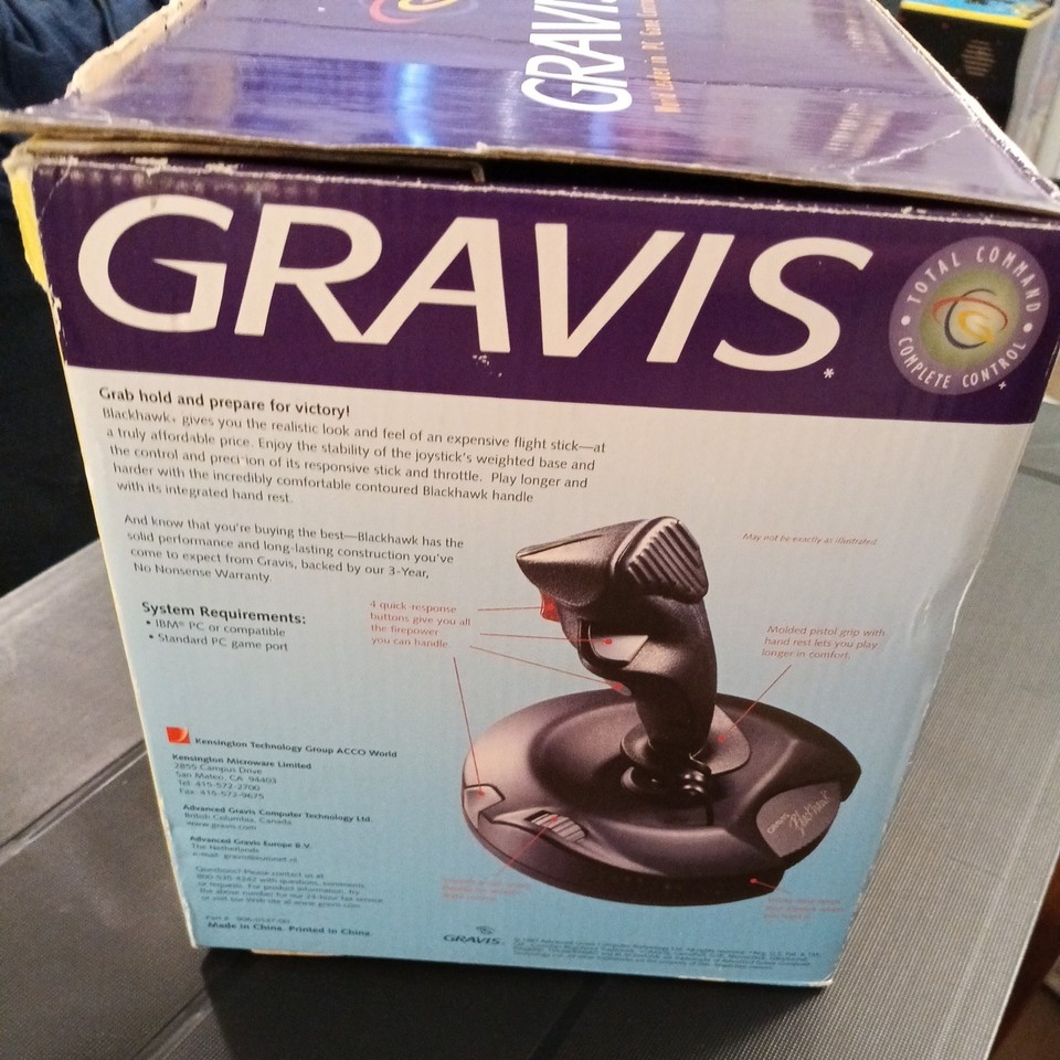 Gravis Blackhawk Digital IBM PC Joystick Flight Stick 90's Model 1017 ...
