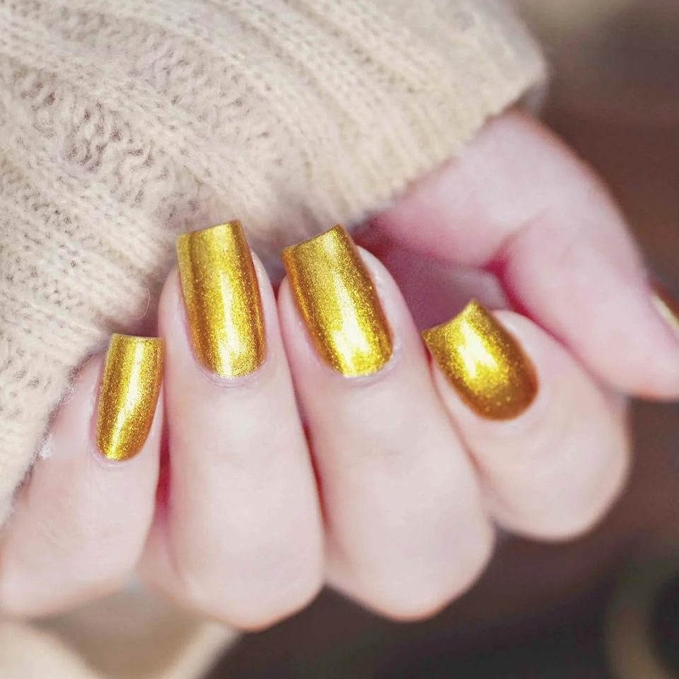 12Ml Gold Nail Polish, Golden Quick Dry Nail Lacquer for Nail Art ...