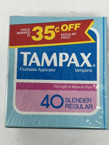 Vintage Tampax Tampons 40 Slender Regular Prop Movie Set Box Light ...