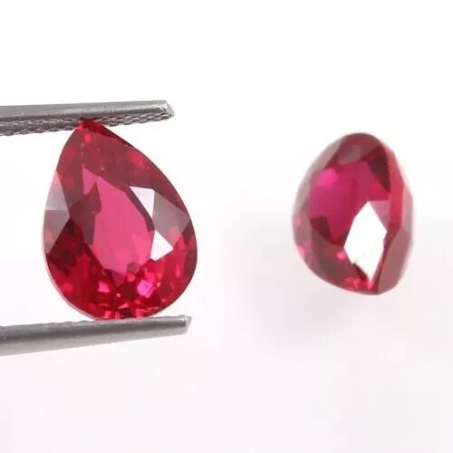 Natural 50 Ct Red Ruby Pear Cut Mozambique Certified Loose Gemstone ...