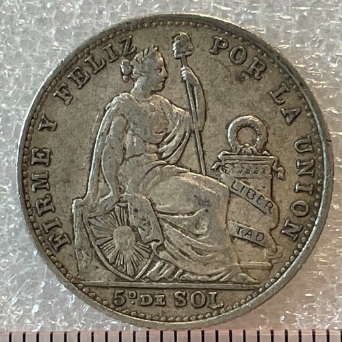 1903 JF PERU Silver 1/5 SOL Coin, 5g, 23mm. | eBay