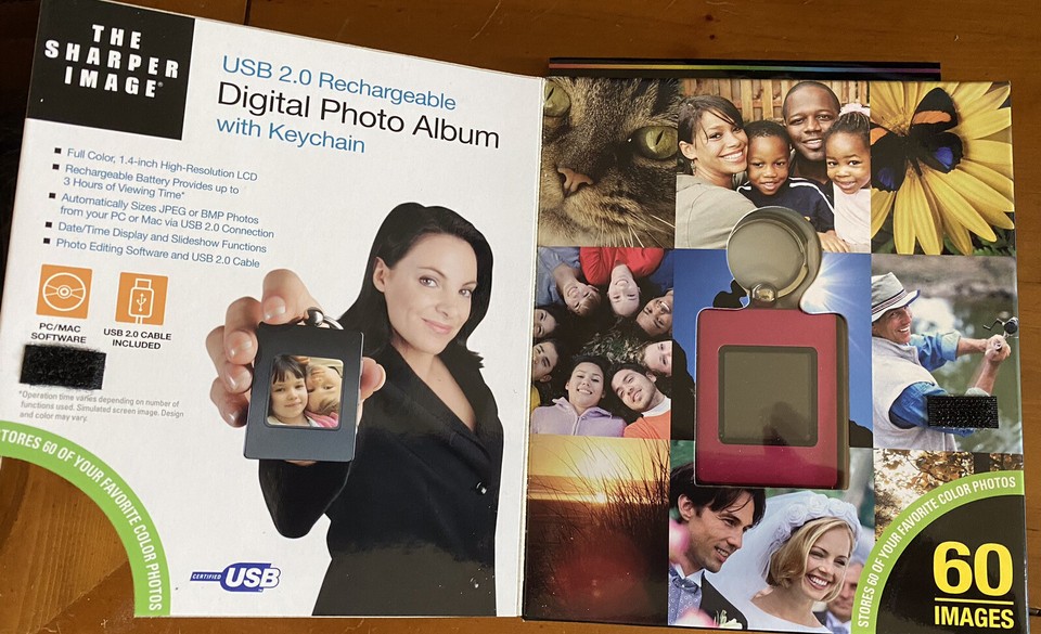The Sharper Image Digital Photo Album With Key Chain 694202103838 | eBay