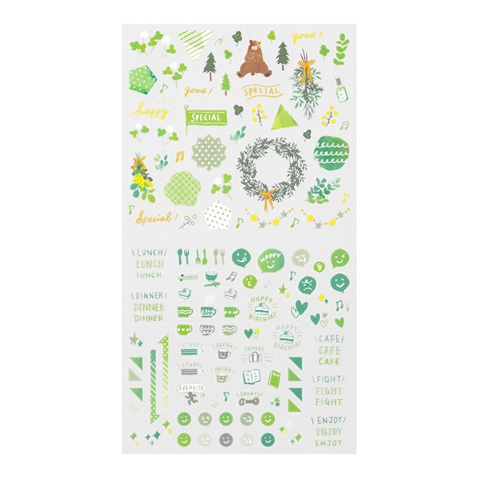 MIDORI Stickers for Notebook Color Schedule Seals 10 Type Stick and ...
