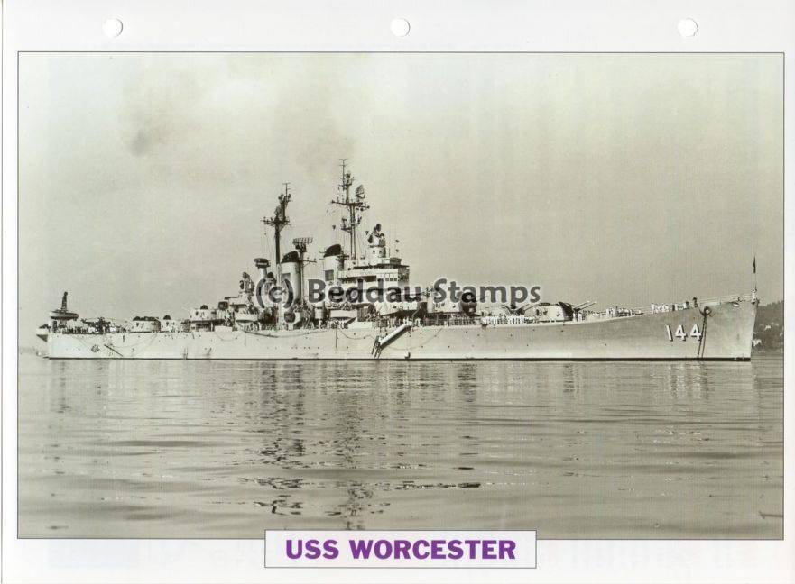 1947 USS WORCESTER Large Light Cruiser Ship / USA Warship Photograph ...