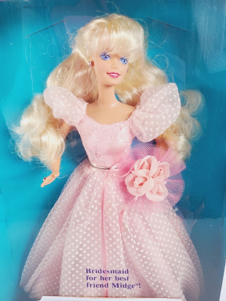 NEW VTG 1990 Wedding Day Barbie Bridesmaid for Best Friend Midge Mattel ...