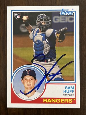 SAM HUFF Signed 2021 Topps Archives Baseball Card #176 Texas Rangers RC ...