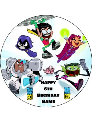 Teen Titans Cake Topper Edible Icing Superhero Cake Decoration (2 Sizes ...