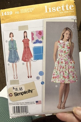 SIMPLICITY Lisette UNCUT Sewing Pattern 1419 Size 6-14 Misses Dress Jacket NEW | eBay