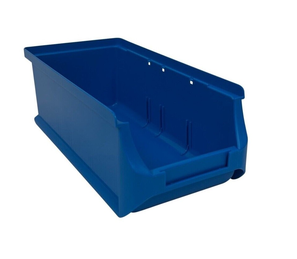 Hanging stacking plastic parts storage lin bins boxes garage workshop ...