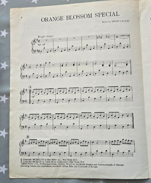 Orange Blossom Special. Ervin T.Rouse. Vintage Sheet Music. 1947 | eBay