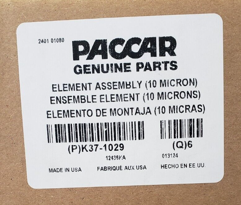 ~BRAND NEW BOX of 6 ~ GENUINE PACCAR FUEL FILTER ELEMENT ~ 10 MICRONS ...