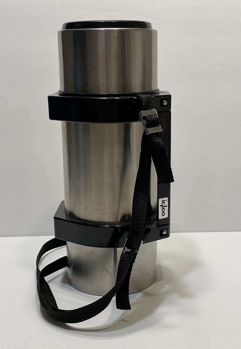 IGLOO 1 Liter Flask Thermos Bottle Strap Foldable Handle Stainless ...