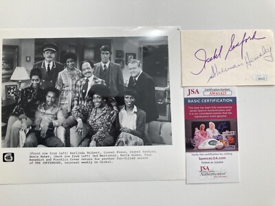 THE JEFFERSONS 3x5 card signed by "ISABEL SANFORD & SHERMAN HEMSLEY JSA ...