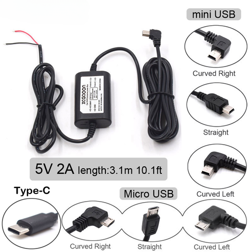 DC 12V-5V 2A 3.1M Car Charge Cable Mini / Micro / Type-C USB Hardwire ...