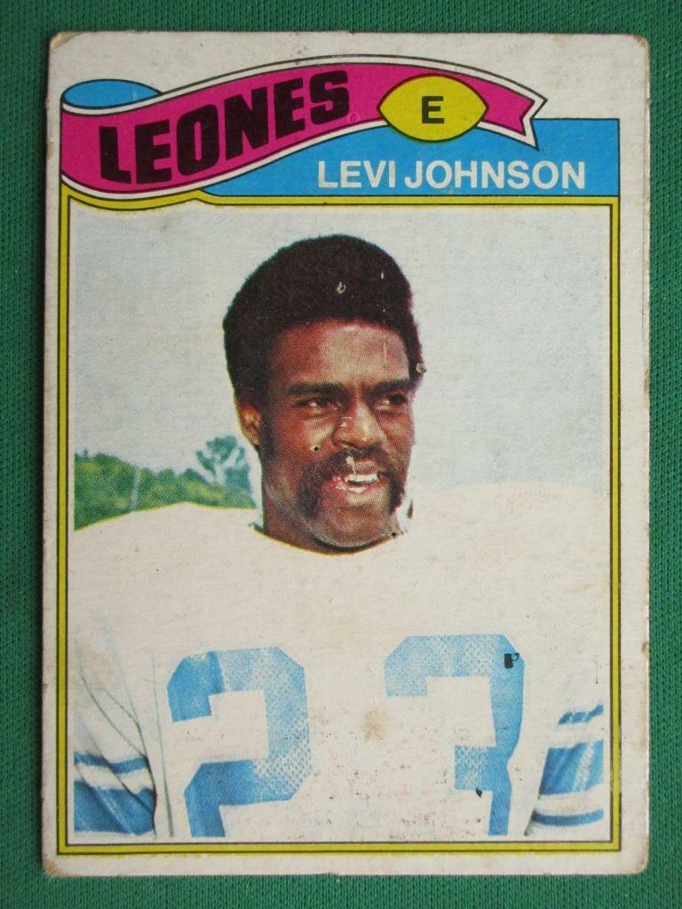 1977 LEVI JOHNSON DETROIT LIONS LEONES FOOTBALL TOPPS #43 SPANISH ...