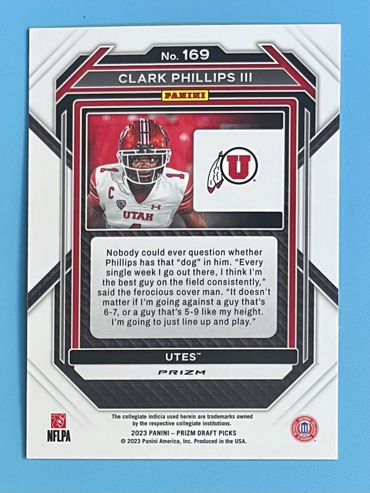 2023 Panini Prizm Draft Picks Gold Ice Prizm Clark Phillips III #169 ...