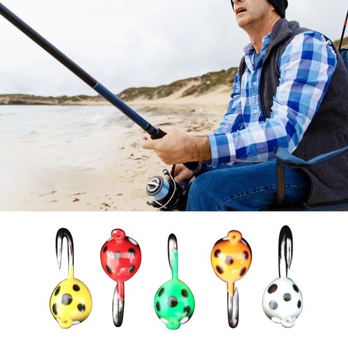 15pcs/set Ladybug Lure Wear-resistant 3d Vivid Metal Ladybug Shape Ice ...