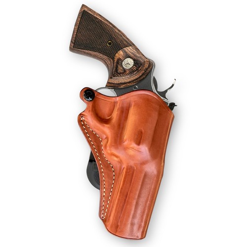Leather Paddle Holster Fits, Colt Python 357 Magnum Revolver 4.25 ...