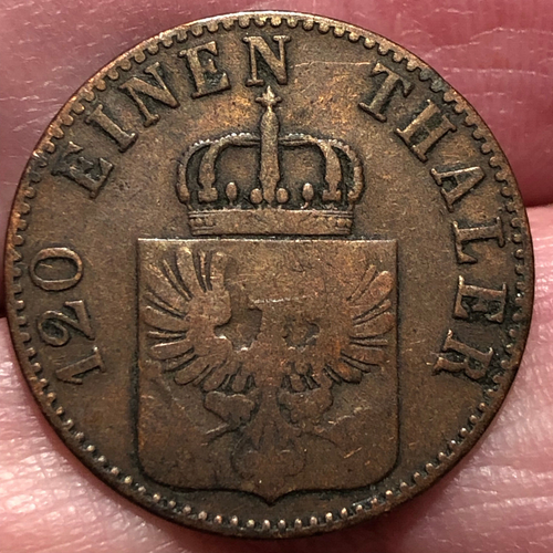 1857-A Prussia 3 Pfennig Copper Coin - VF (Very Fine) condition | eBay