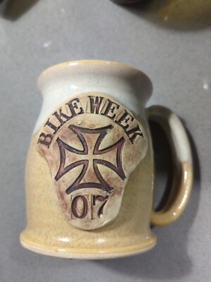 Richard Collison Palms Up Pottery 2007 Bike Week Ltd Ed Mug #16/50 | eBay