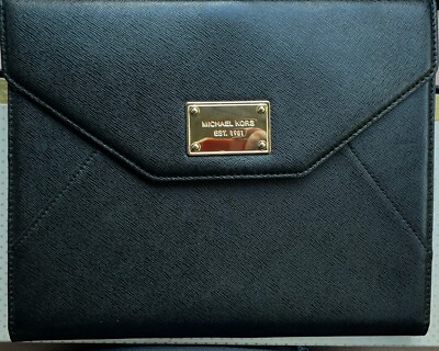 Michael Kors iPad Mini Clutch Case Black Saffiano Leather Tablet ...