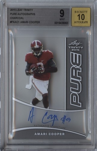 2015 Leaf Trinity Pure Amari Cooper RC Autograph BGS 9 MINT Auto 10 ...