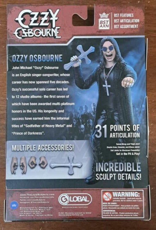 Ozzy Osbourne Loyal Subjects-Best AXN-Black Sabbath Action Figure- New ...
